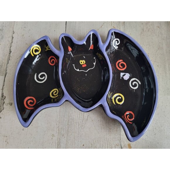 unbranded | Holiday | Ceramic Divided Bat Plate Halloween Home Decor ...